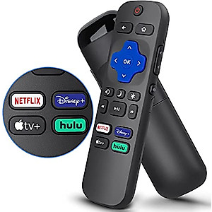 OEM Replacement Remote Control 3226000883 Fit for Element Roku TV Smart 4K Ultra HDTV with Netflix, Disney+, Hulu and Sling Or Apple TV+ or HBOMAX Buttons. (Renewed)