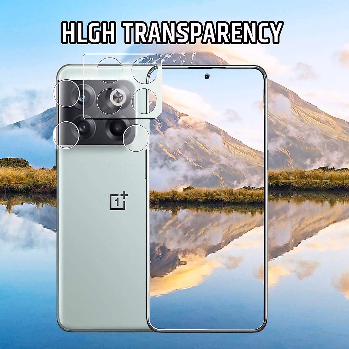 YRMJK 3+3 Compatible OnePlus 10T Screen Protectors + Camera Lens Protectors, 3D Full Coverage 99% HD Clarity 9H Premium Tempered Glass Compatible OnePlus 10T