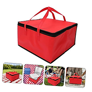 NOLITOY 4pcs Seafood Storage Bag Insulated Grocery Bags Catering Bags Insulated Thermal Food Carrier Hot Bag Insulated Pizza Bag Shopping Portable Non-woven Fabric Takeaway Box