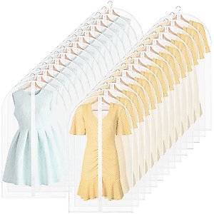 80 Pcs 24'' x 40'' Clear Garment Bags Bulk Garment Bag with Full Zipper Clear Hanging Clothes Bag Storage Garment Suit Bag Hanging Travel Garment Bag Bulk Clothes Cover Bags for Clothes Storage