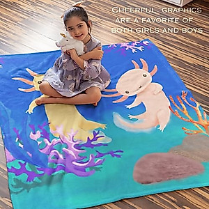 Axolotl Blanket - Cute Axolotl Blanket for Girls - Axolotl Fleece Throw Blanket - Axolotl Gift -Axolotl Stuff -Axolotl Girls Gift - Cute Kids Salamander Blanket - Just a Girl who loves axolotls