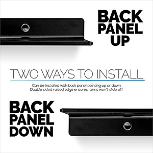 BRAINWAVZ 19.5" Floating Metal Wall Shelf for Books, Organizer, Speakers, Plants, Cameras, Books, Decor Display, Storage, Routers & More Wide Universal Holder Shelf (Black)