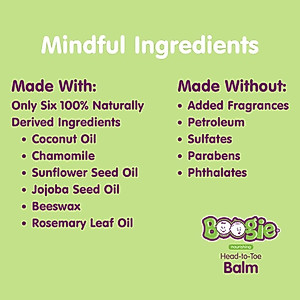 Baby Balm Stick by the Makers of Boogie Wipes, Moisturizes and Soothes from Head to Toe, Hypoallergenic, Naturally Derived, 0.49 oz, Pack of 1