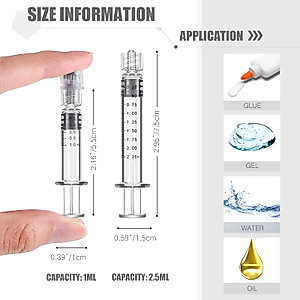 1 ml 2.25 ml Borosilicate Glass Syringe Anti Leak Heat Resistant Accurate Measuring Syringe for Oils Feeding Glue