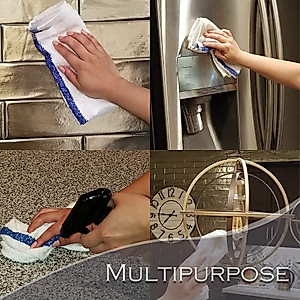 12 PC New Cotton Blend White Restaurant Bar Mops Kitchen Towels (1 Dozen) (12, Gold Stripe)