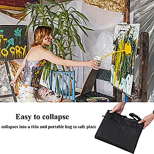 Eage Art Portfolio Case 34 x 43 inches, Waterproof Nylon Artist Carrying Bag with Soft-sided Shoulder Straps, Black Large Art Storage Folder for Artwork Organization 0003