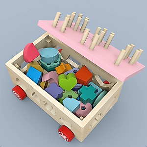 UAHAPY Baby Montessori Toddlers Toys for 1 2 3 Year Old Boy & Girl,1 Year Old Girl Gifts 1st One Christmas Birthday Gift,Wooden Preschool Educational Sensory Toys for 12-18 Months 1-3 Yr