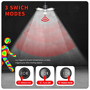 Craftersmark Plug in Garage Light Motion Sensor, 80W 8000LM Motion Sensor Light Indoor, Deformable LED Shop Light, Motion Activated Garage Lights Bulb for Garage, Warehouse, Barn(1 Pack)