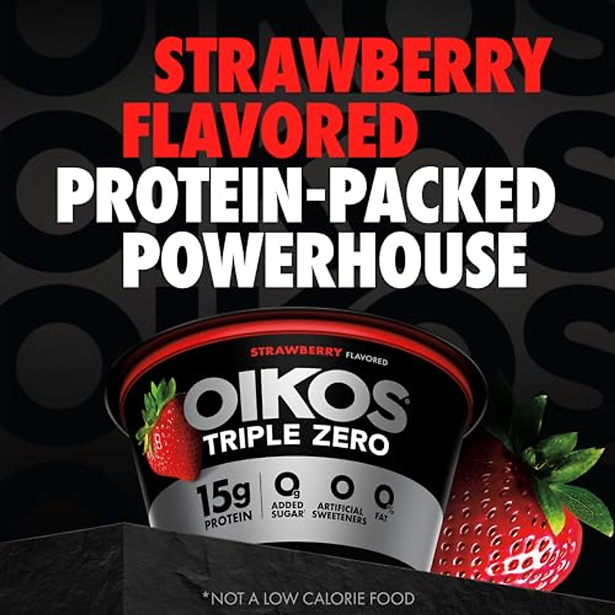 Oikos Triple Zero Strawberry Nonfat Greek Yogurt Pack, 0% Fat, Sugar Free and 0 Artificial Sweeteners, Just Delicious High Protein Yogurt, 4 Ct, 5.3 OZ Cups