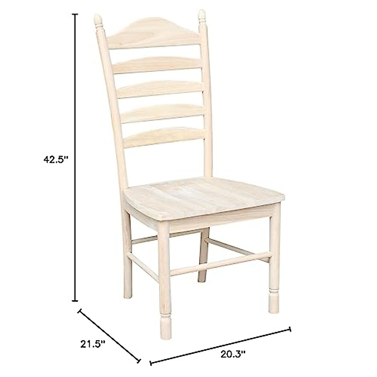 International Concepts Bedford Ladderback Dining Chairs, Unfinished