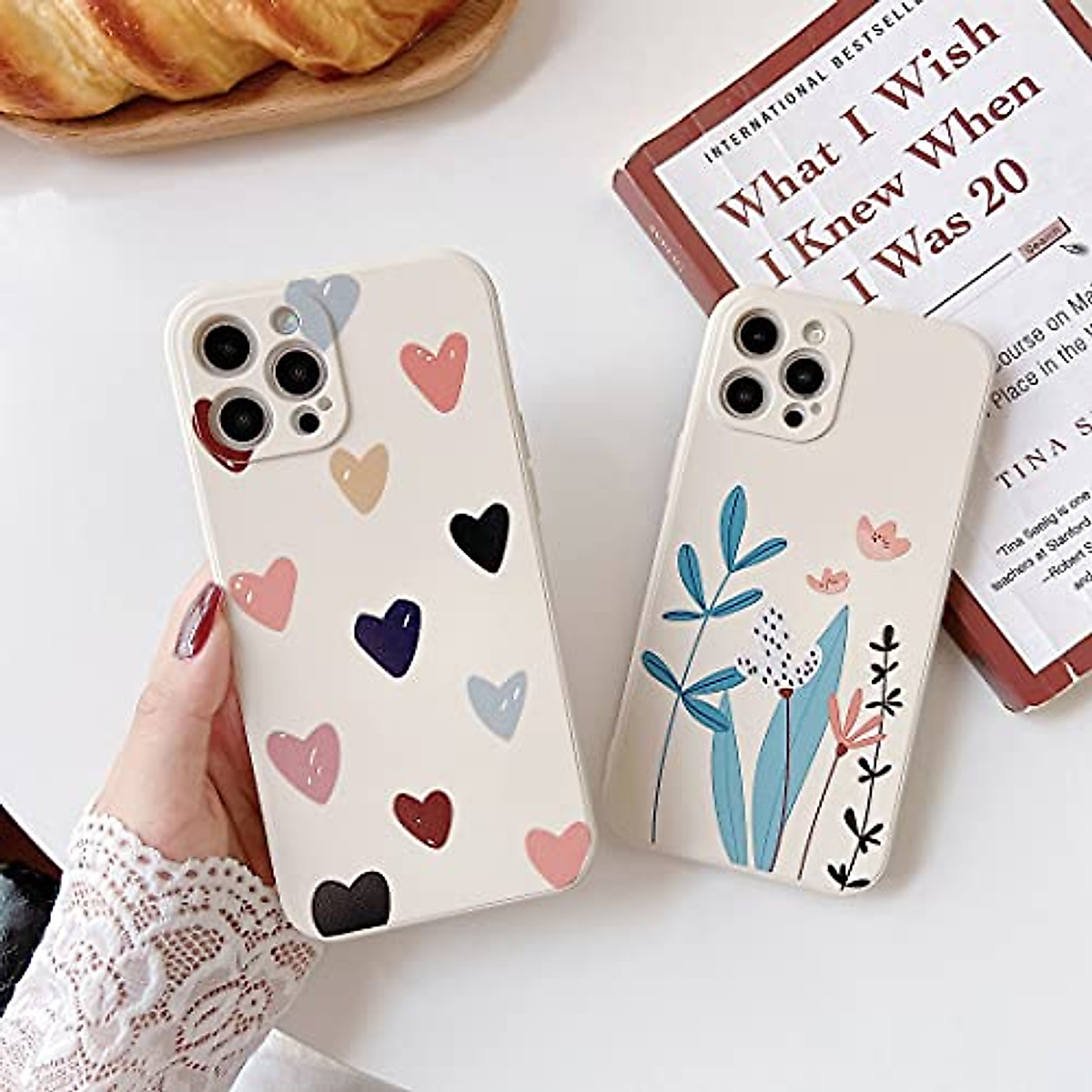 Jmltech Compatible with iPhone 12 Pro Max for Women Girls Cute Design Soft Silicone Camera Protection Protective Lovely Heart Phone Case for iPhone 12 Pro Max 6.7"