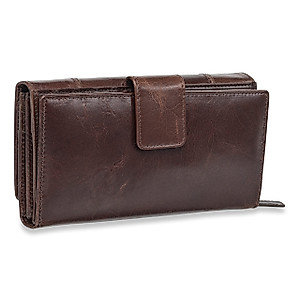 Mancini Casablanca RFID Secure Ladies Clutch Wallet,Color Brown-One Size,8700300-bn,One Size