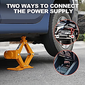 Electric Car Jack TYAYT 3 Ton Car Scissor Jack for Car Sedan and SUV 12V Portable Electric Jack for Tire Changing (Orange)