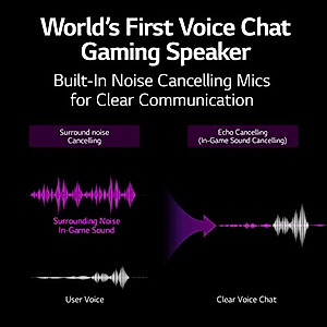 LG Ultragear GP3 - Portable Gaming Speaker with DTS Headphone:X, Voice Chat, Up to 6 Hour Battery Life, Bluetooth, USB Type-C Connection