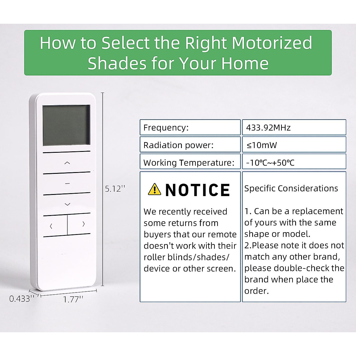 HUIYEETEX 15 Channel Blind Controller - DC2702 Wireless Control for Motorized Roller Shades, RF 433.92 Wall Control Emitter