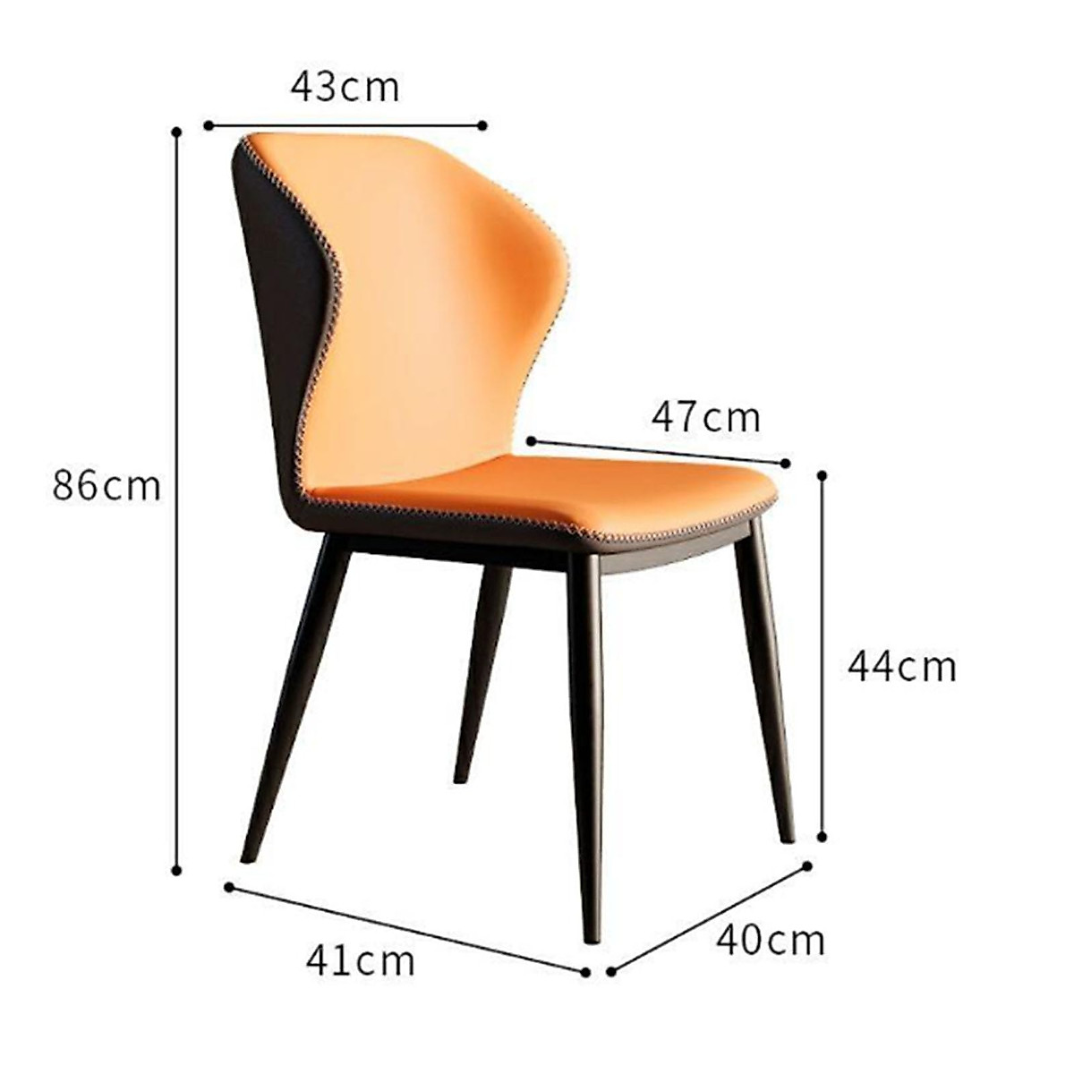 ZARBAILRE Kitchen Dining Room Chairs, Dining Chairs Side PU Cushion Chairs, Kitchen Chairs Restaurant Chairs for Kitchen Dining Room Side Chair (B Set of 1)
