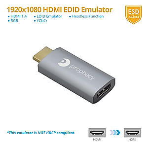 gofanco Prophecy HDMI EDID Emulator – 1920x1080 @60Hz Default Resolution - HDMI Dummy Plug Headless Ghost Display Emulator - HDMI 1.4, YCbCr, RGB, HDMI Bus-Powered, TAA Compliant (PRO-EDID1080)