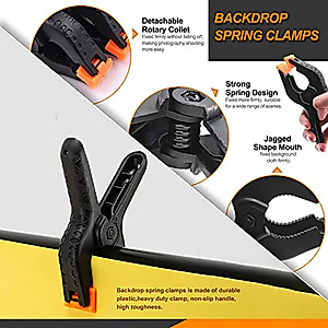 Rustark 22Pcs Backdrop Clips Clamps Elastic Photo Clips Holder Clips Assortment Kit with Curtain Clips Backdrop Rings Large Backdrop Spring Clamps Clips for Photography Video Studio Photo Backdrop