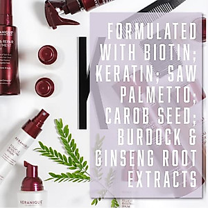 Keranique Damaged Hair Shampoo and Conditioner Set for Hair Repair and Growth with Biotin and Keratin Amino Complex sulfate/parabens free, 8 fl oz