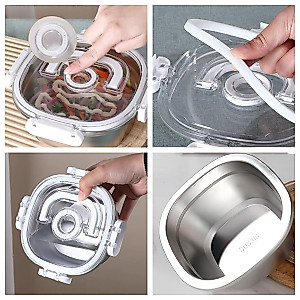 CHENMUYI Stainless Steel Food Containers with Lids Stainless Steel Lunch Bento Box Kitchen Snack Storage Containers Reusable&Stackable Metal Container for Home, Travel, Work, Party, Leftovers (white)