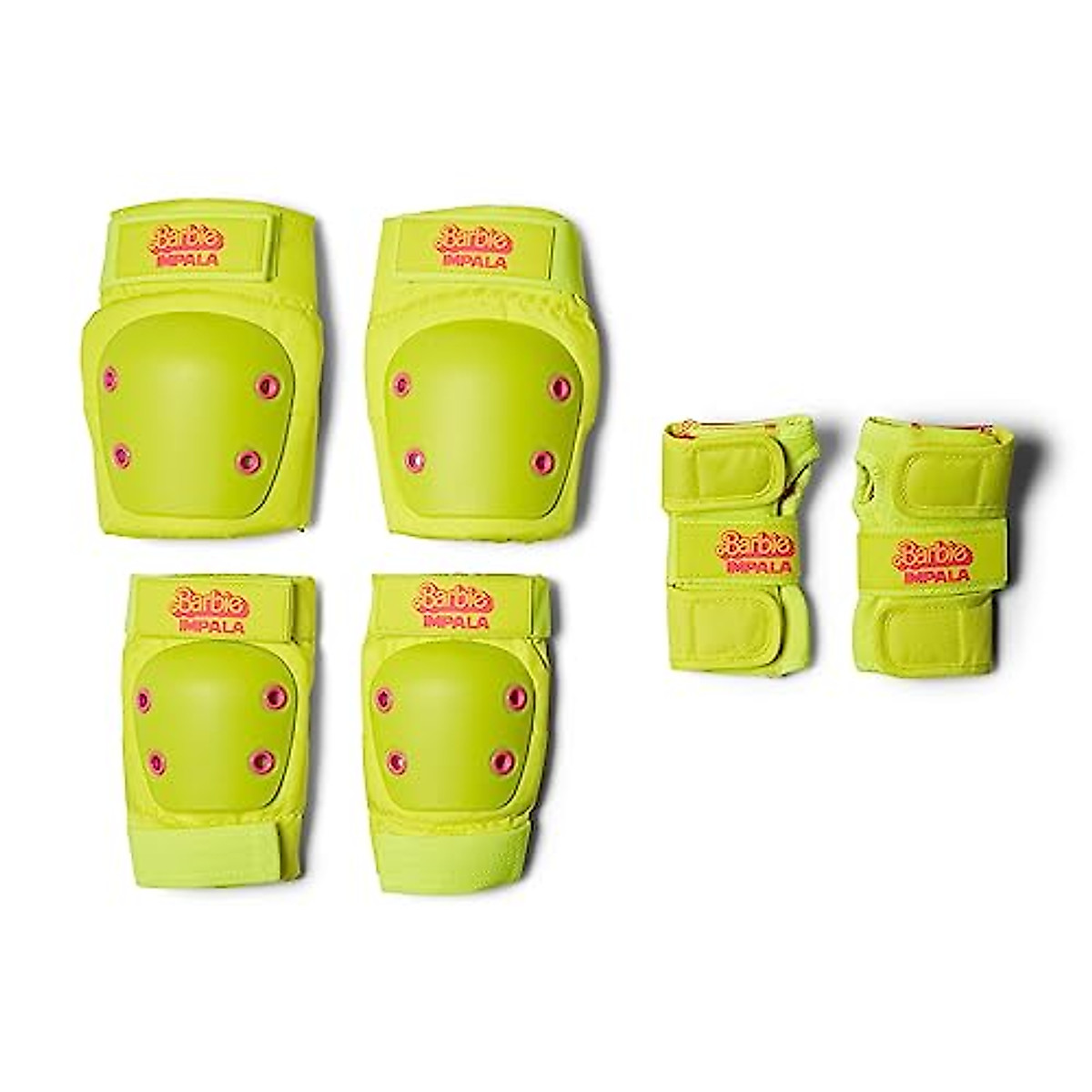 Impala Rollerskates Girl's Impala Protective Set (Little Kids/Big Kids) Barbie Bright Yellow MD (7-9 Years)
