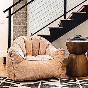 Big Joe Hug Bean Bag Chair, Caribou Hyde, Faux Polyester Blend, 3 feet