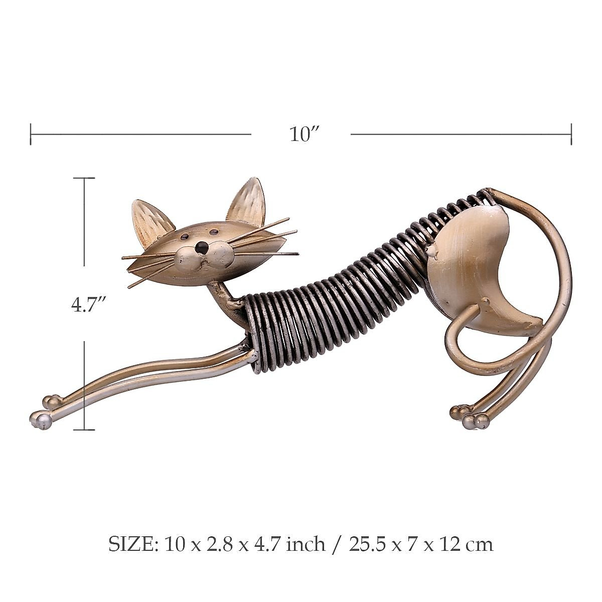 Too-arts Metal Sculpture Iron Art Cat Spring Handicraft Crafting Home Decoration Furnishing Craft