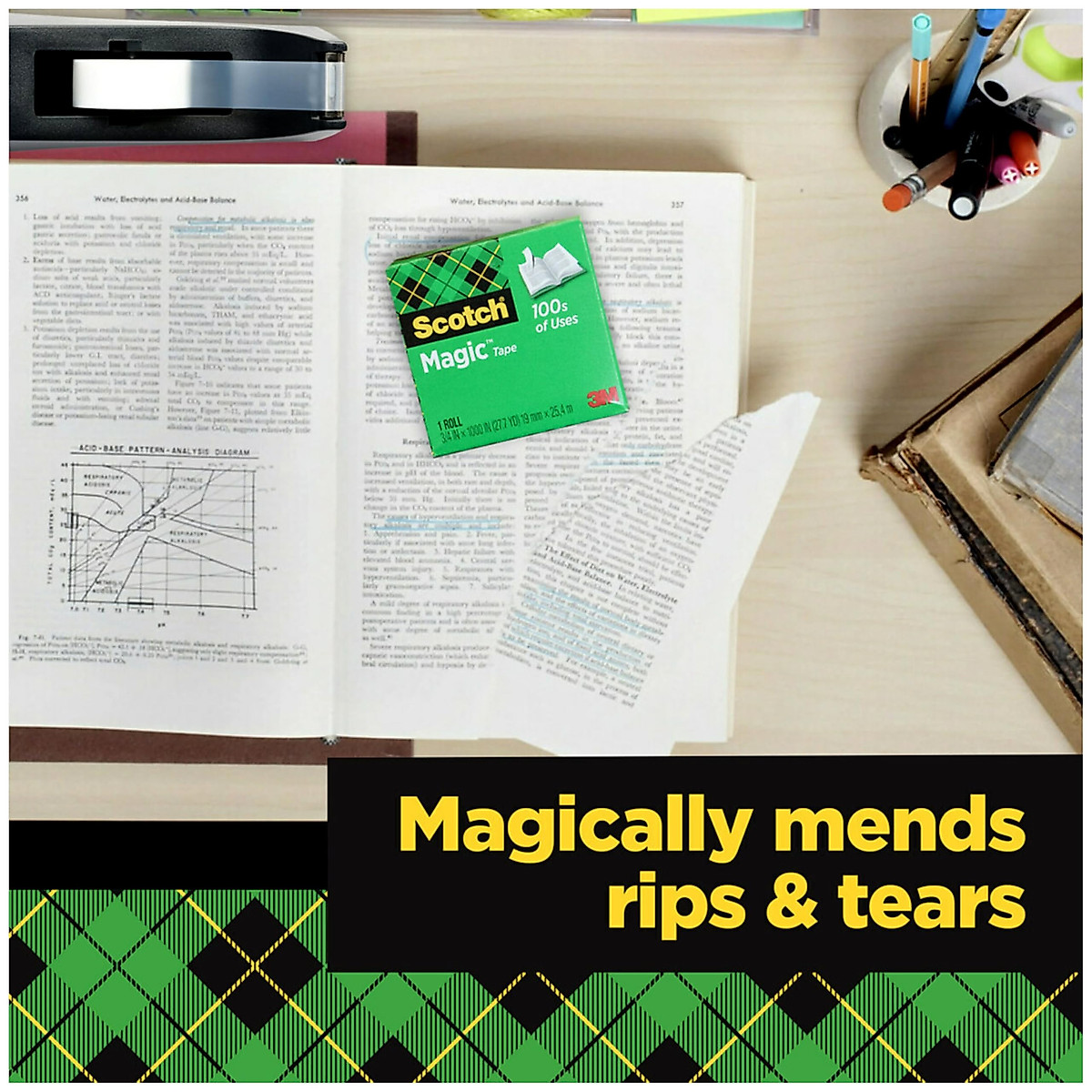 Scotch Magic Tape, 6 Rolls with Dispenser, Numerous Applications, Invisible, Engineered for Repairing, 3/4 x 1000 Inches, Boxed (810C40BK)