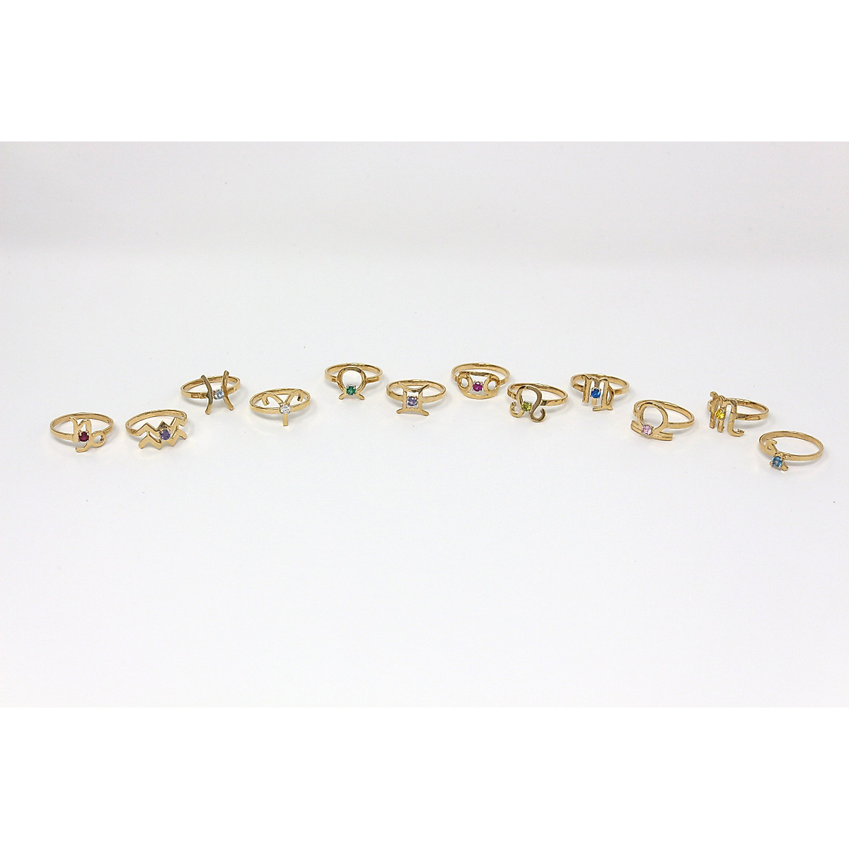 CaliRoseJewelry 10k Yellow Gold Gemini Zodiac Ring for Women with June Birthstone (Size 7)