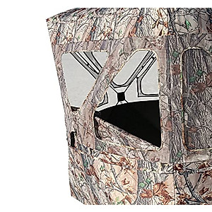 Muddy Outdoors Infinity Epic Camo Shadow Mesh Windows Black Backed Water Resistant Heavy-Duty 600 Denier Fabric Ground Blind, 3-Person