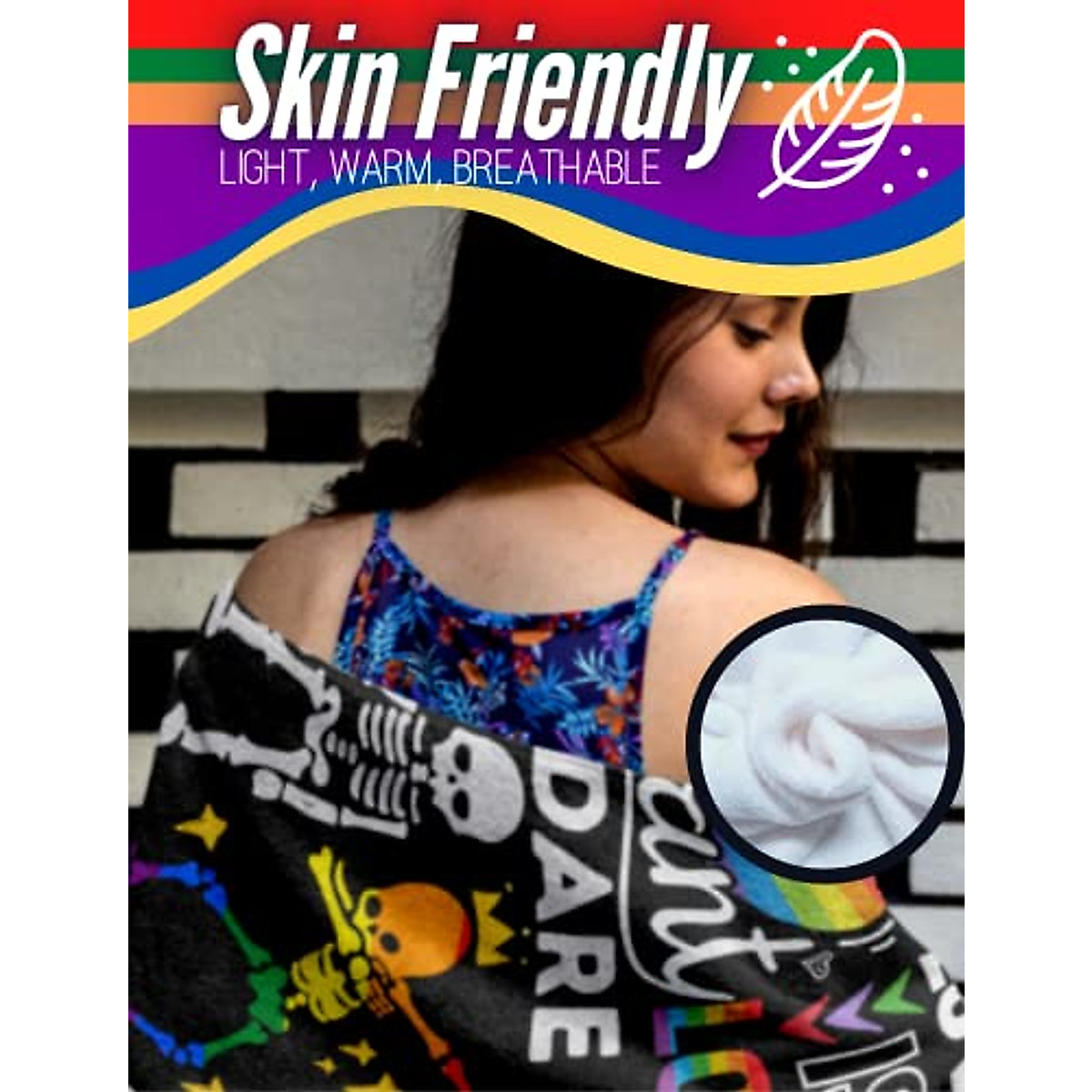 InnoBeta LGBTQ Blanket, LGBT Gifts, for LGBTQ, Gay, Lesbian, Transexual, Friends, Besties, Gay Pride, Rainbow, Soft Throw Blanket Bed, Sofa Blanket - 50"x 65"…