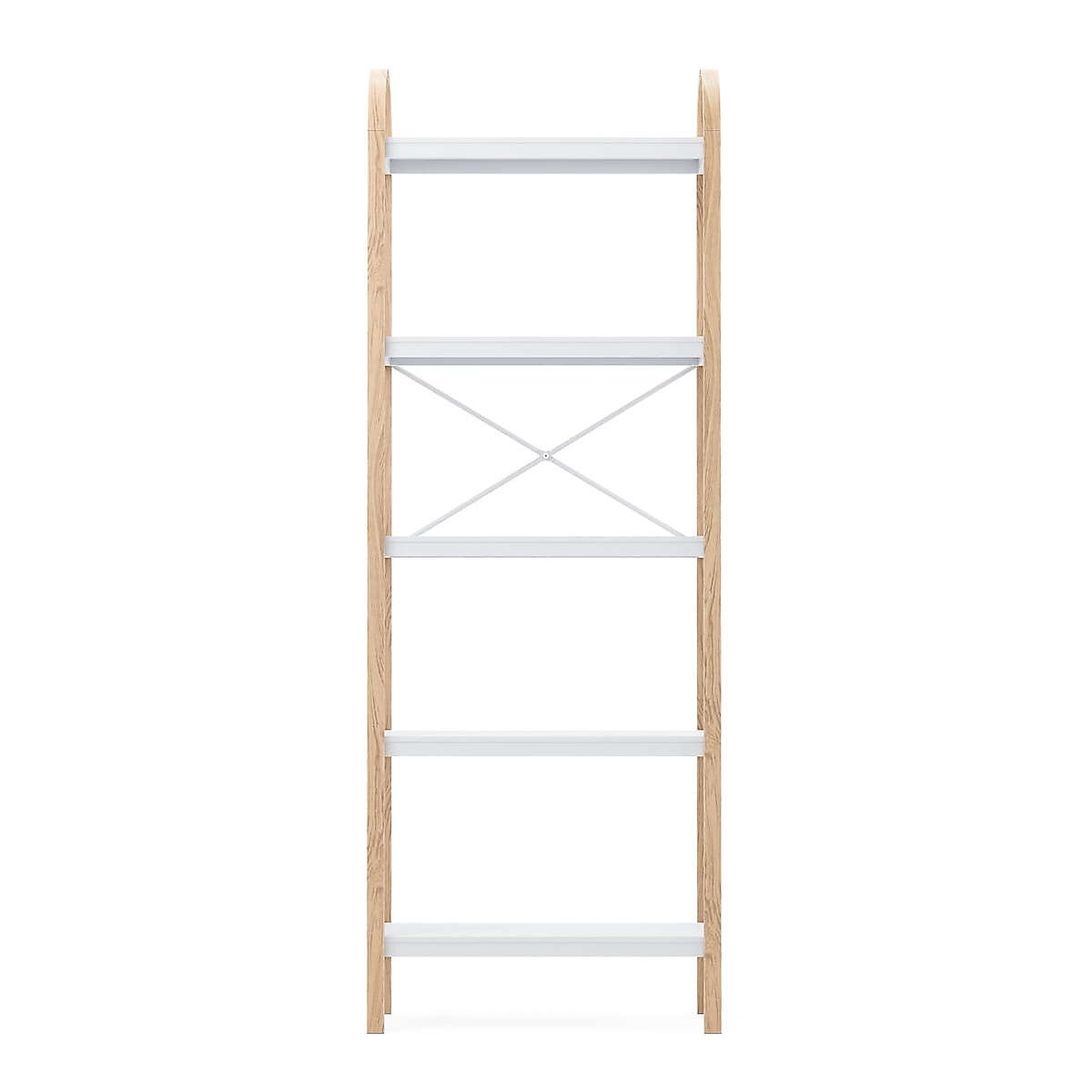 HomeStock Sophisticated Simplicity Freestanding Shelf 5 Tier White/Natural