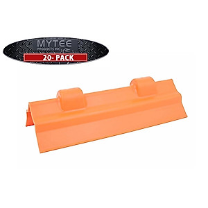 Mytee Products 20 Pack 12" Orange Plastic Flatbed Edge Protector for Cargo Loads & Straps | Plastic Corner Protector Tie Down Webbing Strap Guard for Winch, Ratchet Straps on Flatbed Trailers