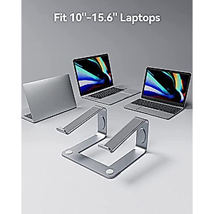 LORYERGO Laptop Stand, Ergonomic Laptop Riser Laptop Stand for Desk, Notebook Computer Stand Holder Compatible with Most 10-15.6” Laptops, Silver