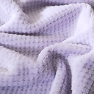 SOCHOW Soft Fleece Bed Blanket Twin Size, Cozy Warm Lightweight Waffle Weave Bedding Blanket for All Seasons, 66 x 90 inches Lilac