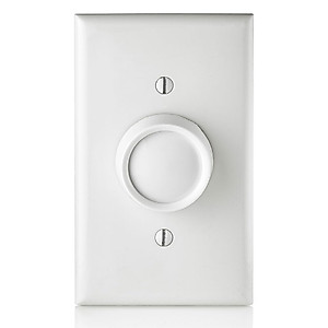 Leviton Trimatron Rotary Fan Speed Control Switch, 5A, Full Range, Variable Speed, Single Pole, 6616-W, White, Image