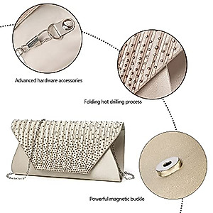 Clutch Purses for Women Wedding Purses for Women Evening Bag Evening Clutch Purses for Women Formal Women's Evening Handbags Bridal Clutch Wedding Clutch Wedding Purse Small Clutch (Champagne)