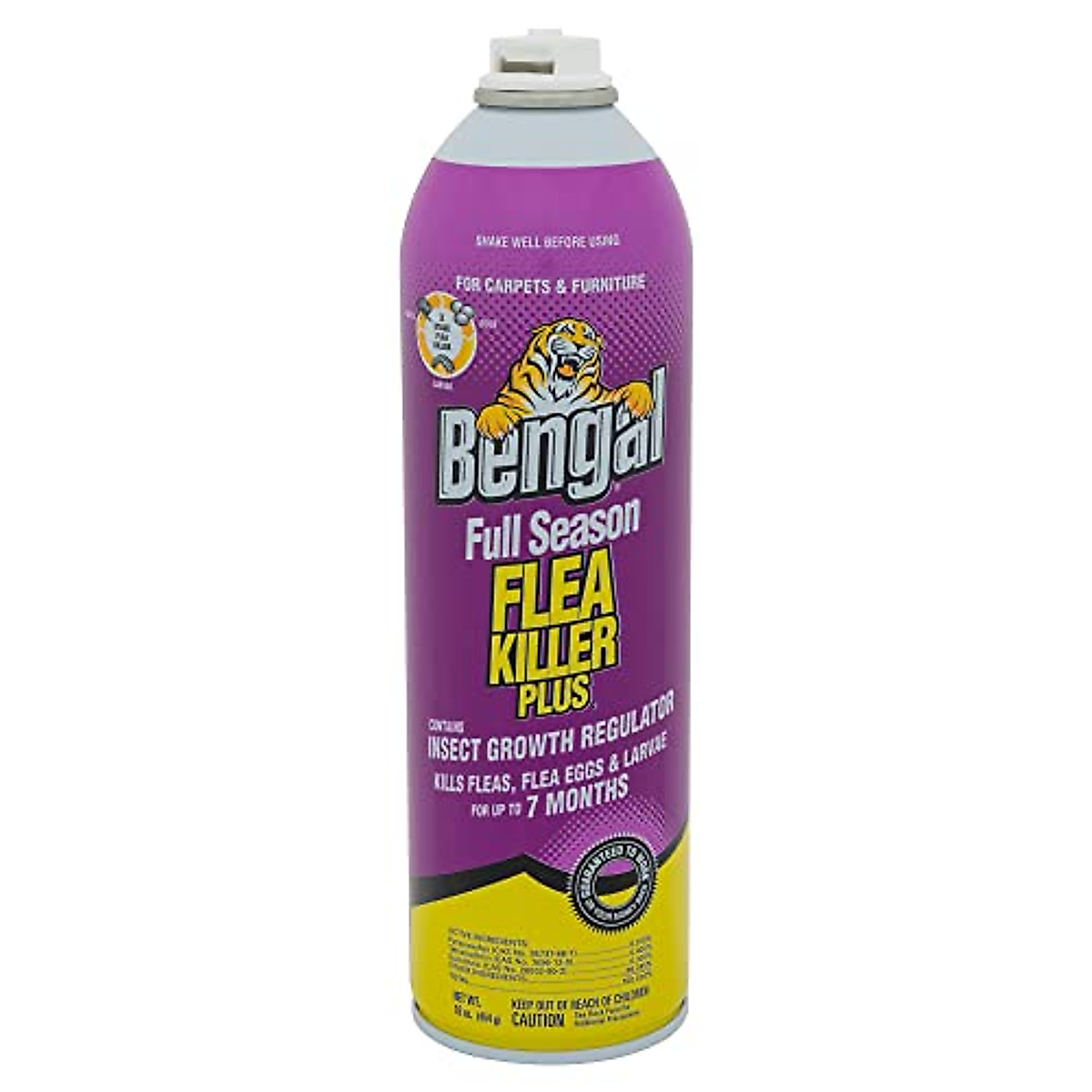 Bengal Full Season Flea Killer Plus, Flea and Tick Aerosol Spray with Insect Growth Regulator, 2-Count, 16 Oz. Aerosol Cans