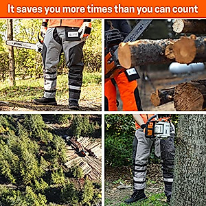 Technical Wrap Chainsaw Chaps by UL Class A 8 Layers Chainsaw Pants Apron Style Black Gray