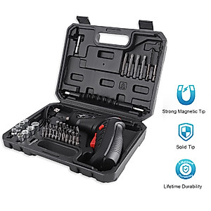 JENABOM 47 in 1 Electric Screwdriver Set, 3.6V Cordless & Rechargeable, 3.5N·m Max Torque, USB Power Rechargeable Screwdriver with 44pcs Driver Bits, Ideal for Small Projects