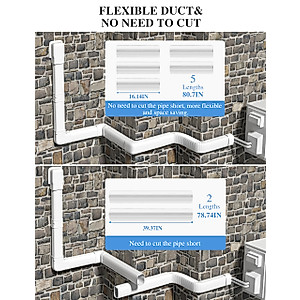 WEETALL 9 Ft Cover for AC Lines with Flexible Duct, Decorative Upgrade PP 3 Inch Line Set Cover for Ductless Mini Split Air Conditioner, Full Set Suitable for Heat Pumps Indoor & Outdoor