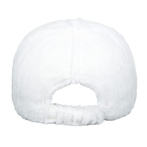 BCDlily Sherpa Furry Baseball Cap Winter Fashion Warm Baseball Hats for Women Ladies (White)