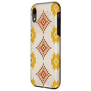 iPhone XR Orange-yellow Western Boho Aztec pattern country Southern Case