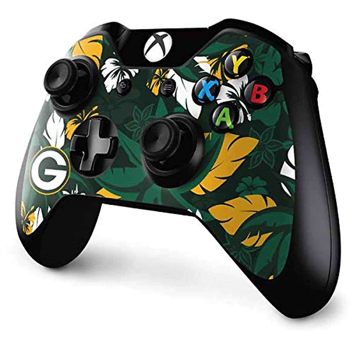Skinit Decal Gaming Skin Compatible with Xbox One Controller - Officially Licensed NFL Green Bay Packers Tropical Print Design