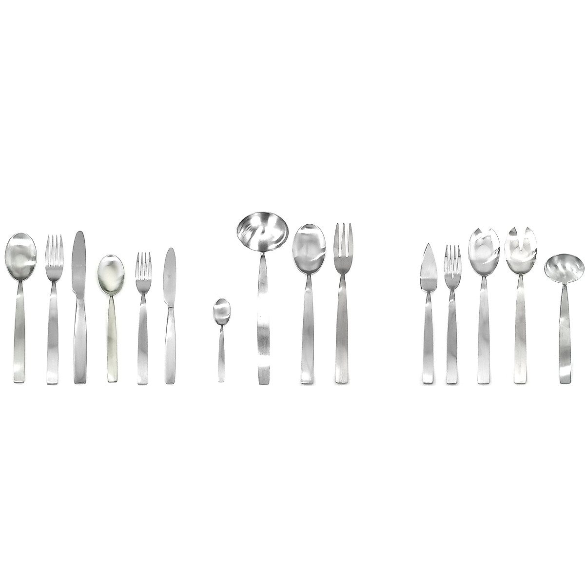 MEPRA 104028113P Mediterranea Ice 113-Piece Durable 18/10 Stainless Steel American and European Style Flatware Cutlery Set for Fine Dining, Dishwasher Safe, Service for 12