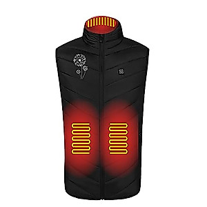 ysgfhgjw Black Of Friday Fleece Heated Vest For Men Women, 4 Heating Zones, Lightweight Outdoor Heating Vest (Battery Pack Not Included) Black M