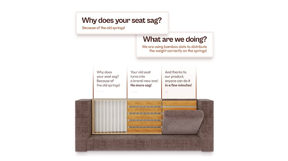 Trustic Armchair Cushion Support - Fix Sagging Furniture Easily