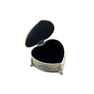 Claddagh Celtic Jewelry Box Heart-Shaped Pewter Made in Ireland