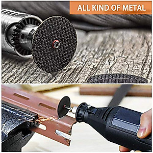 Cutting Wheels for Rotary Tool, Diamond Metal Wood Cutting Wheels and Drill Cutting Disc with 1/8" Shank and Resin Cutting Off Wheels with Mandrels for Wood Metal DIY Craft