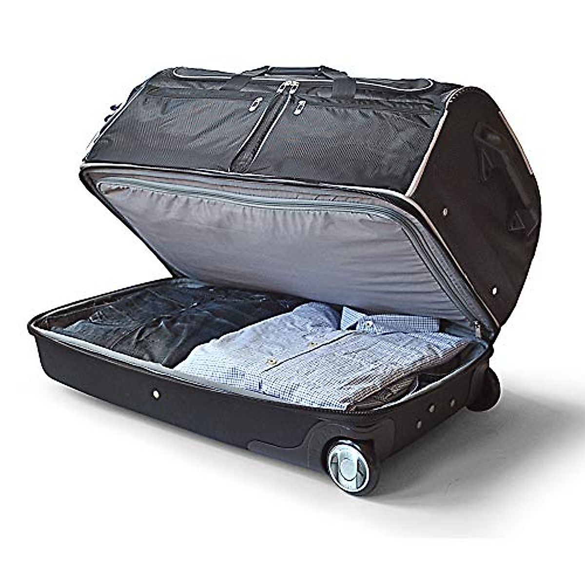 Ecogear 28" Travel Dance Duffel,Dance Costume Rack Duffle Carry-On Rolling Luggage with Large Rolling Duffel Bag, In-Line Wheel Garment Rack
